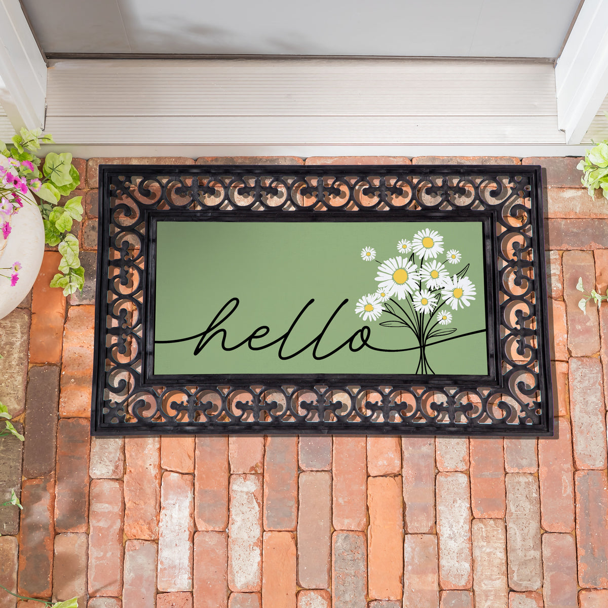 Hello Dainty Daisies Sassafras Switch Mat – Evergreen