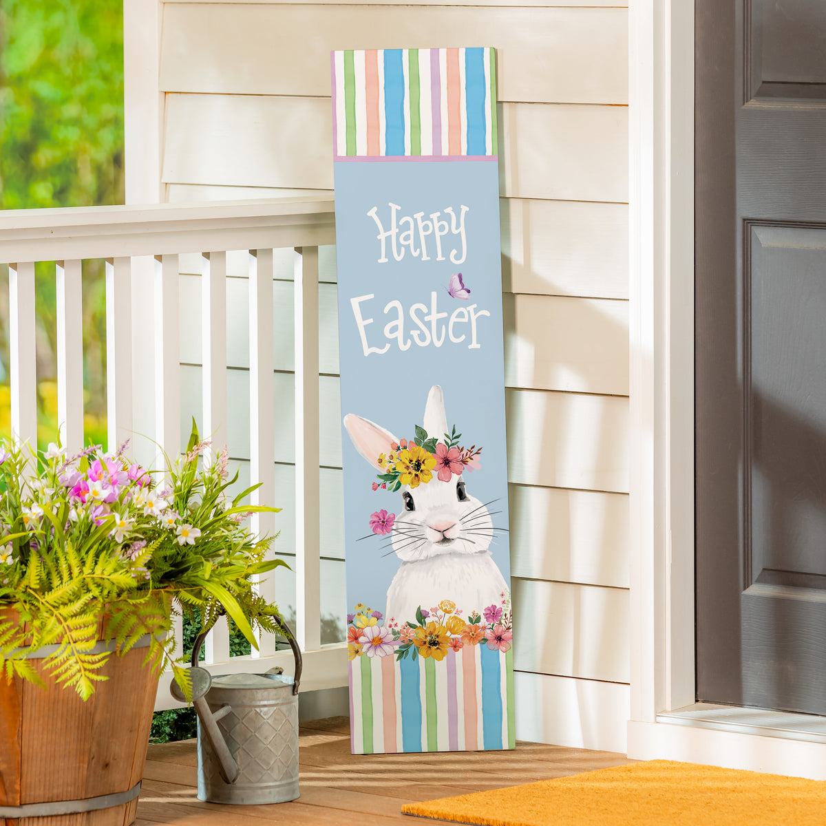 Bunny Blooms Garden Decor, Porch Leaner, Easter, 10.75" L x 46" H ...
