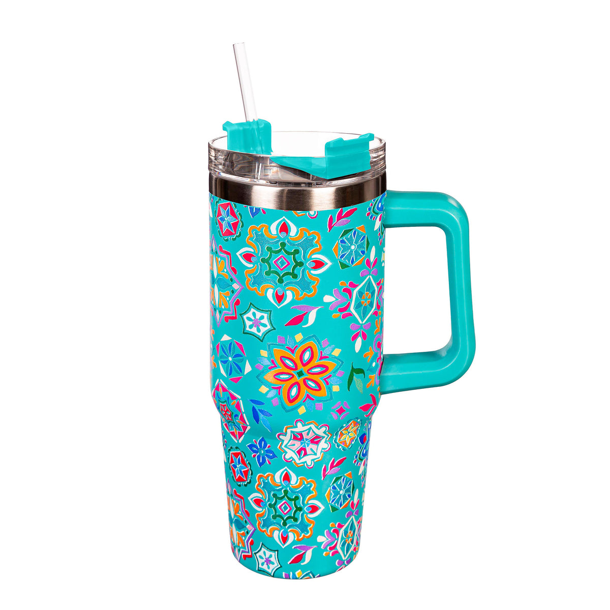 Geometric Tapestry Trenta Cup, Double Wall Stainless Steel w/ Straw, 3 ...