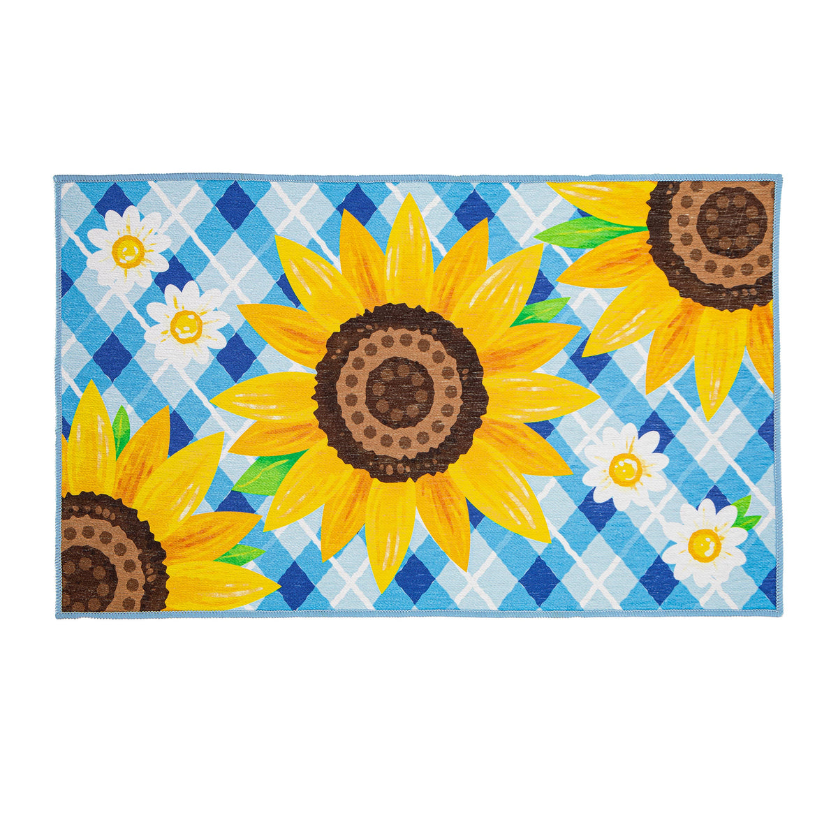 Bless Our Home Sunflowers Washable Indoor/Outdoor Mat – Evergreen