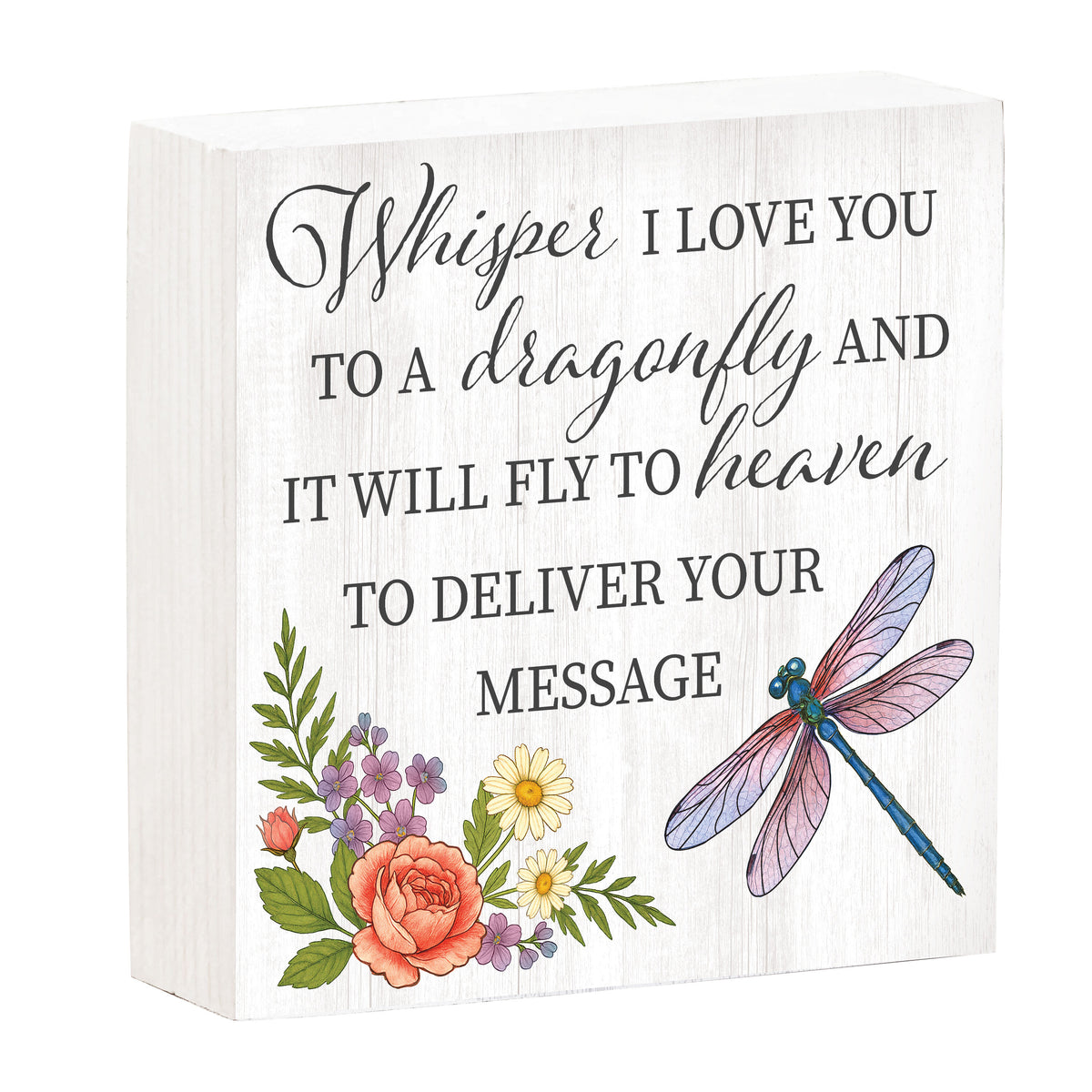 Memorial Table Décor Wood Plock, Whisper I Love You To A Dragonfly, 6 ...