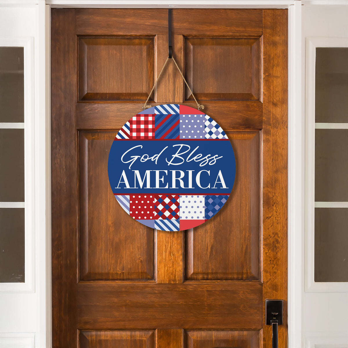 American Classic Stars & Stripes Wood Door Décor, "God Bless America ...