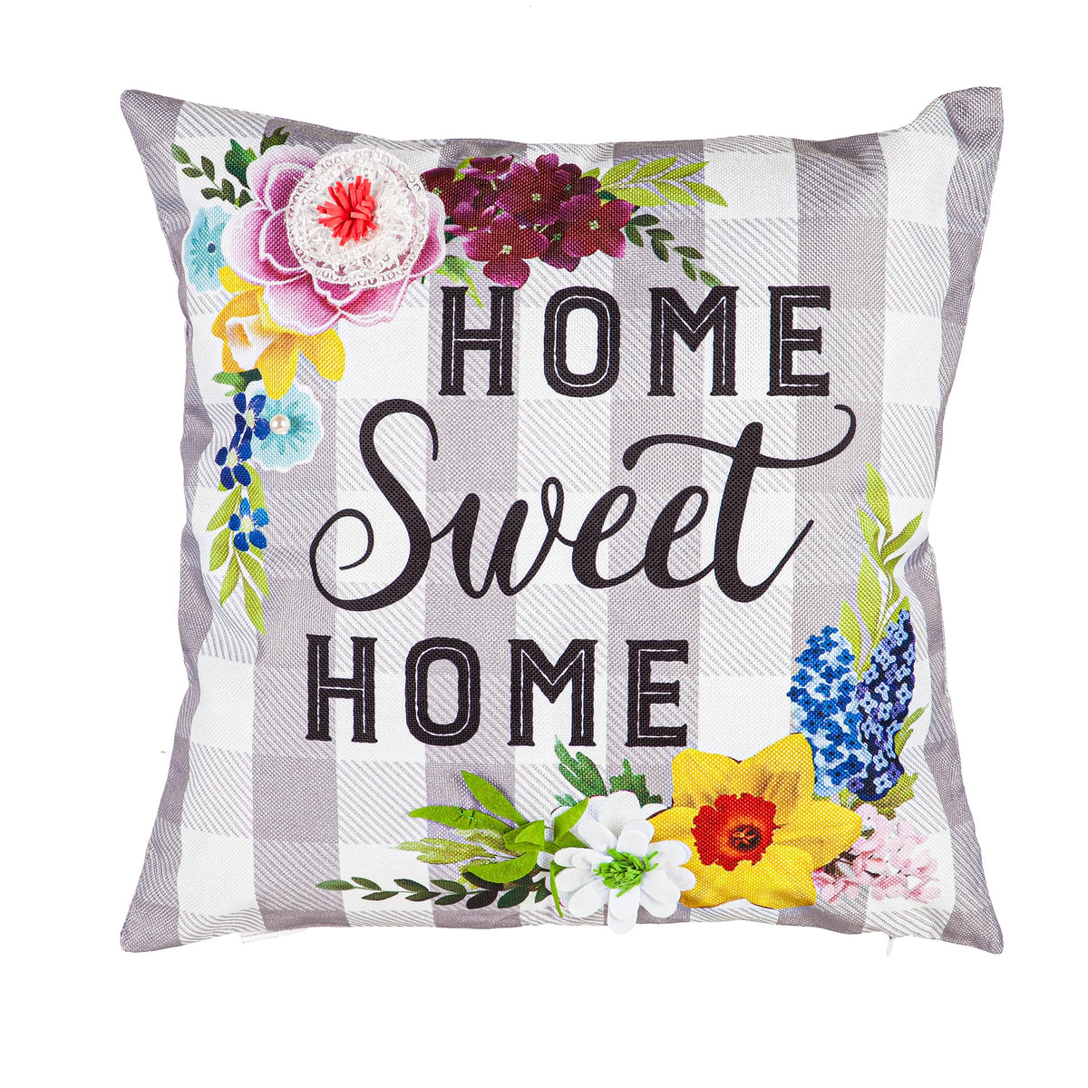 Home Sweet Home Plaid Interchangeable Pillow Cover – Evergreen